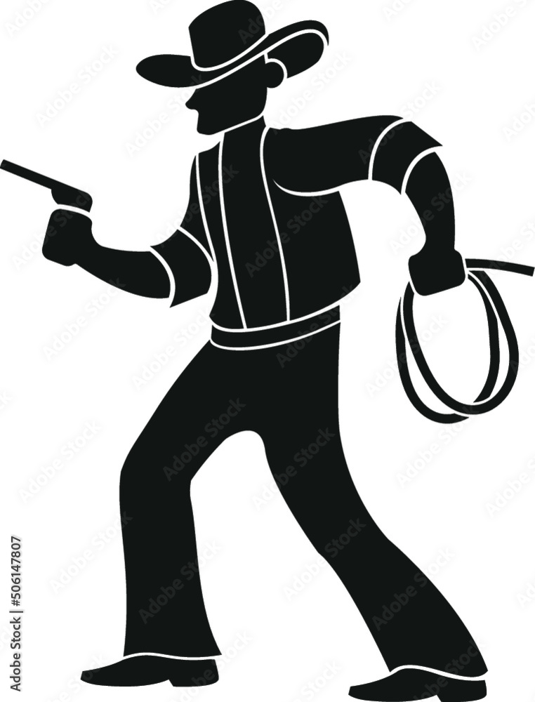 Cartoon Cowboy and Indians Highwayman Mask Pistol Gunslinger Wild West ...