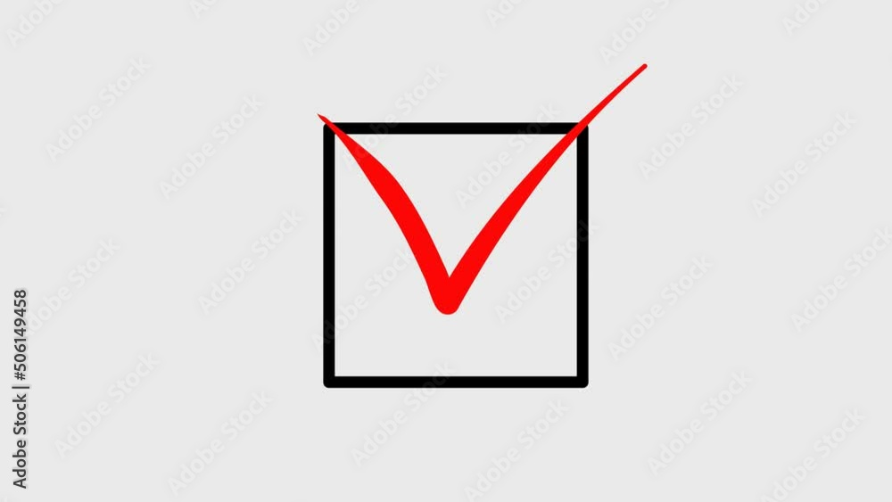 Voting tick symbol on transparent background. Animation on the topic of ...