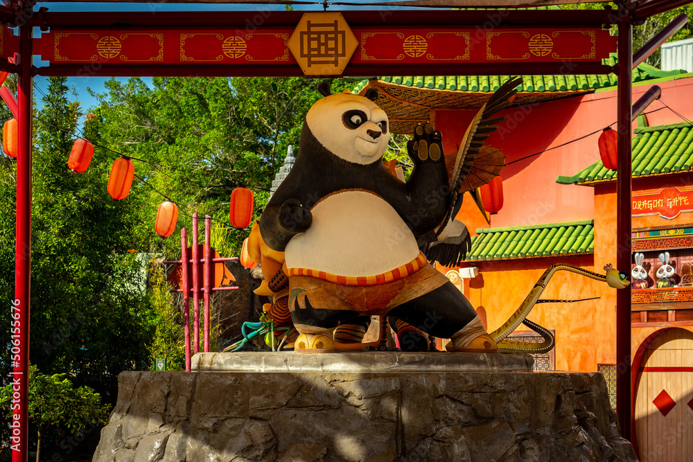 Golden Panda Statue