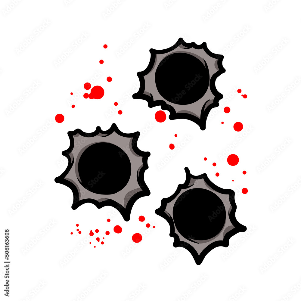 Bullet hole cartoon vector illustration Stock Vector | Adobe Stock