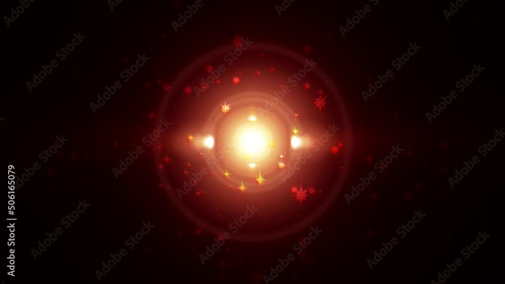 Abstract loop gold flicker center optical lens flares light rotation ...