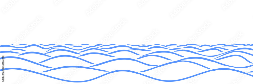 Vector drawing of waves on the sea, natural background Stock Vector ...