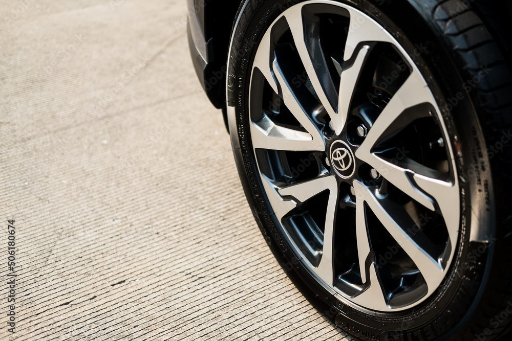 Bangkok, Thailand - MAY 22, 2022 : Alloy wheel tyre of All-new Toyota ...