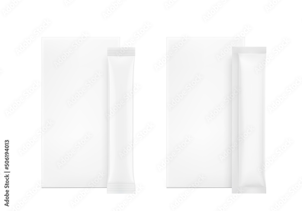 Universal blank cardboard box with sticks mockup. Frontal view. Vector ...