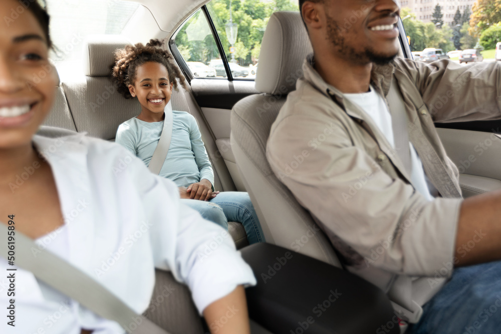 Family Riding In Car