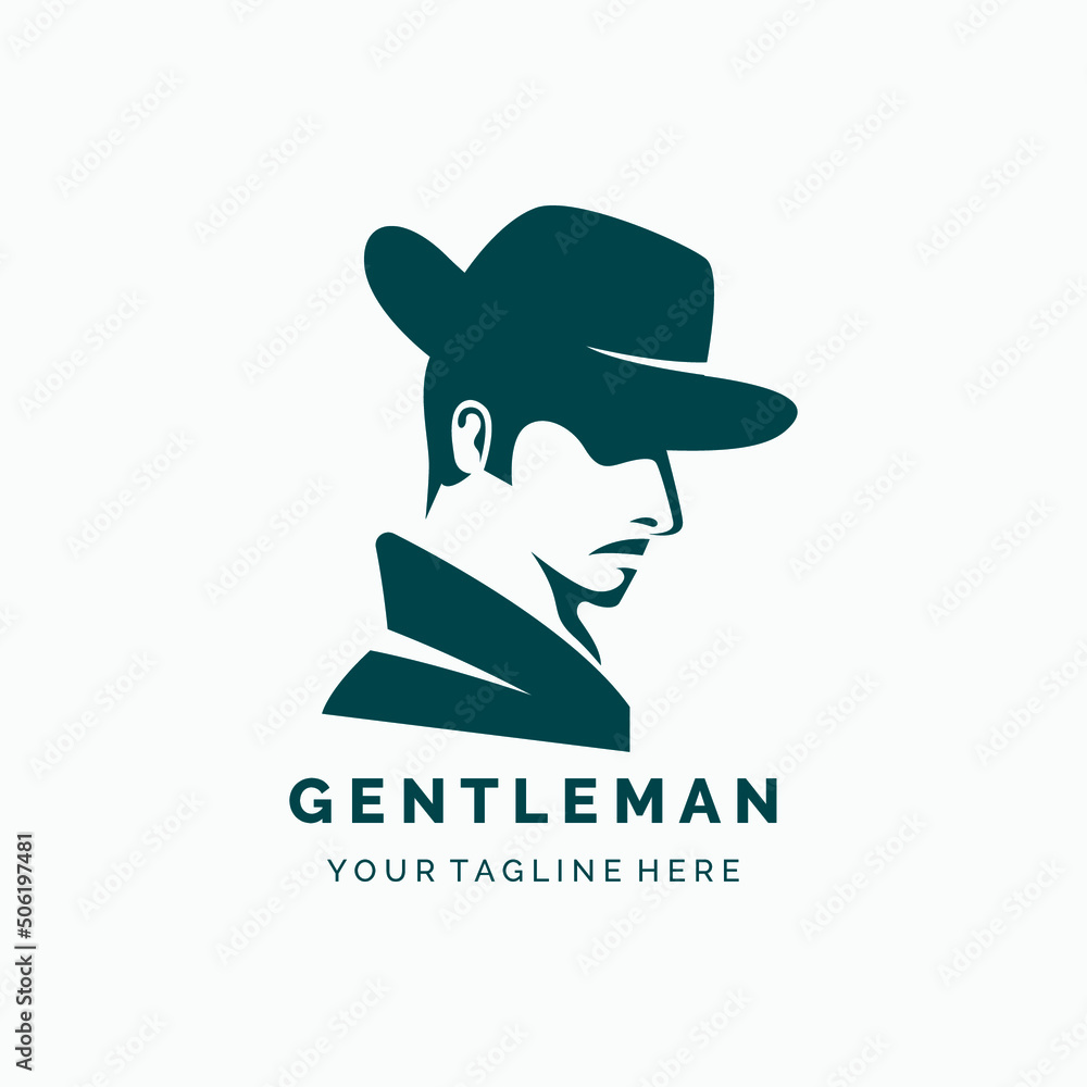 Vintage gentleman logo design vector Stock Vector | Adobe Stock