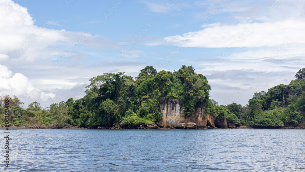 Beautiful landscapes in the Colombian Pacific, in Tumaco Nariño. Cliffs ...