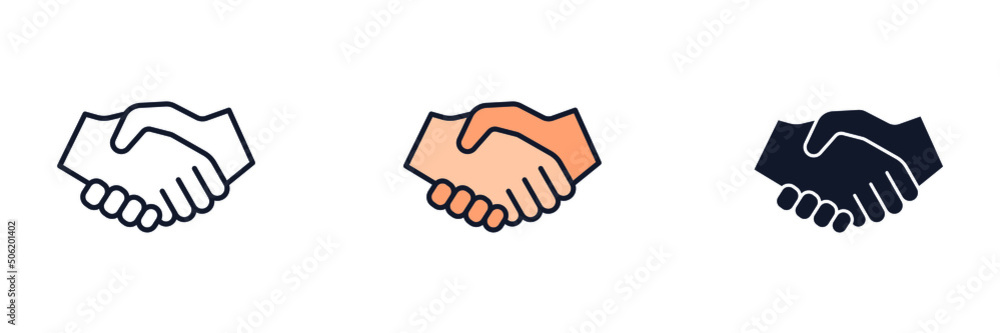 hand shake icon symbol template for graphic and web design collection ...