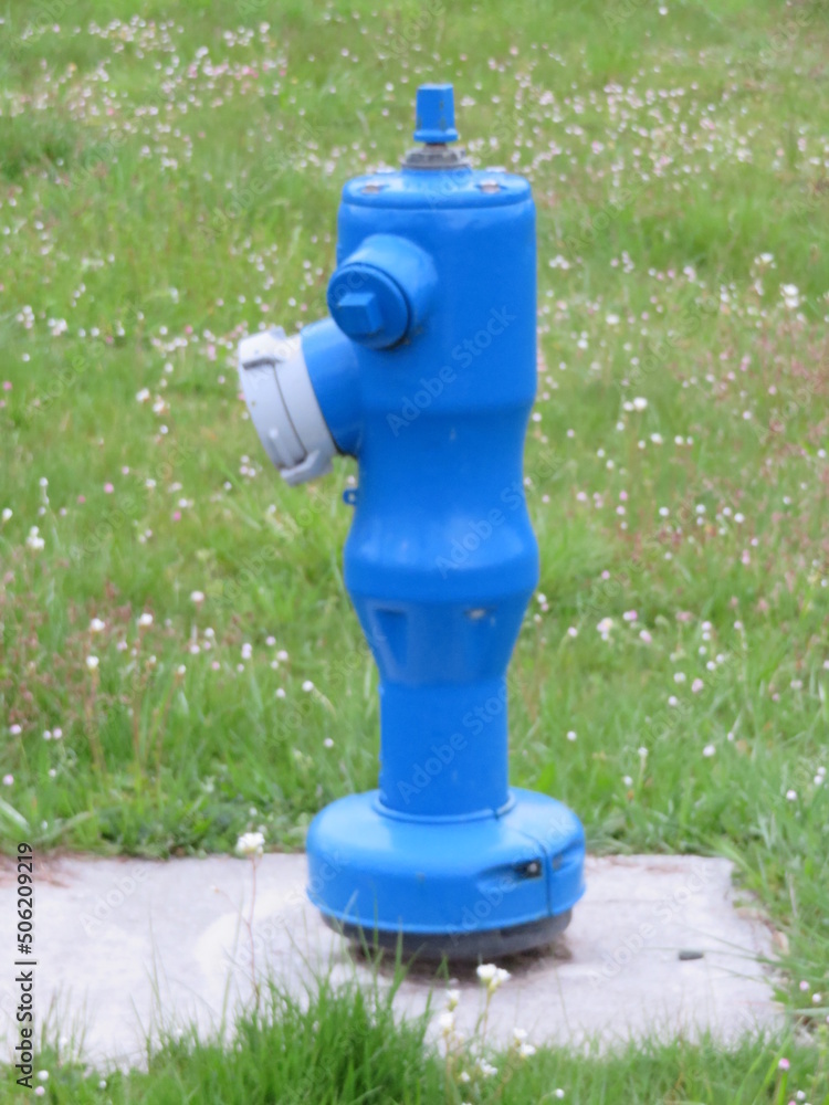 irrigation hydrant firefighters emergency fire water service blue Stock ...