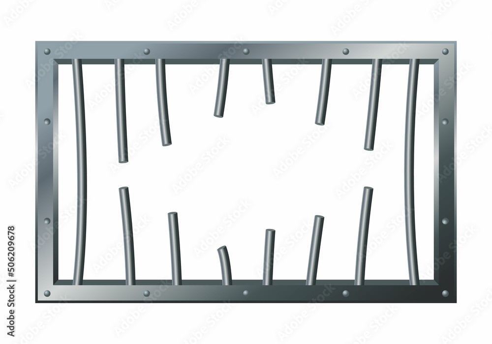 Vector illustration of prison bars window isolated on white background ...