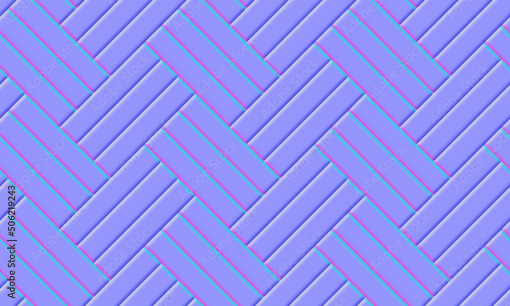 Normal map triple herringbone parquet floor seamless pattern with ...