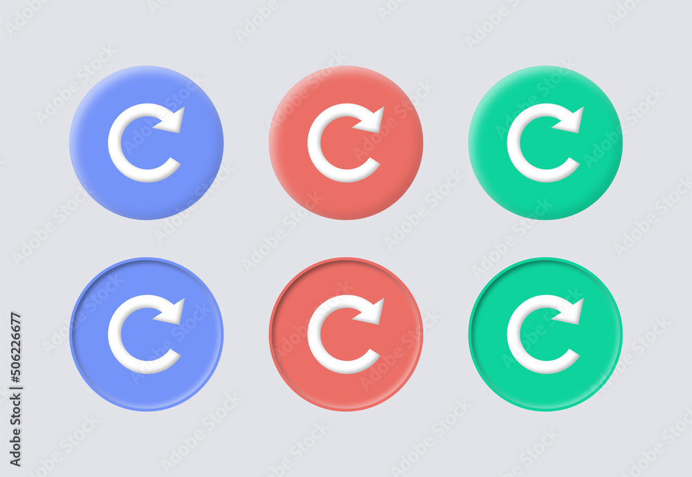 rotate arrow icon button 3d, Round circle loop symbol, Rotating arrows ...