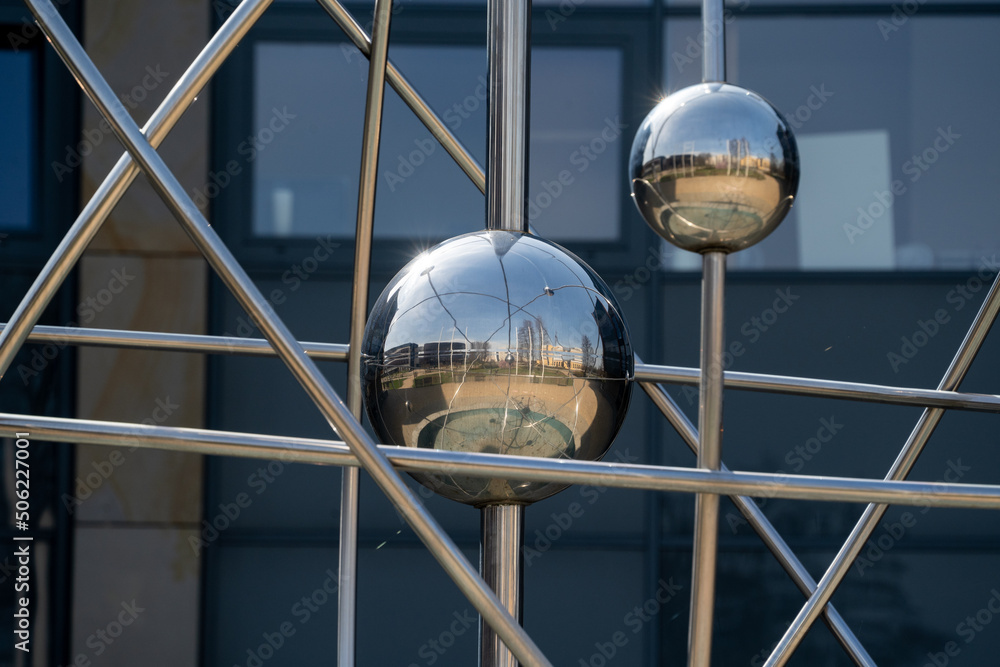 elements of steel model of the structure of the atom Stock Photo ...