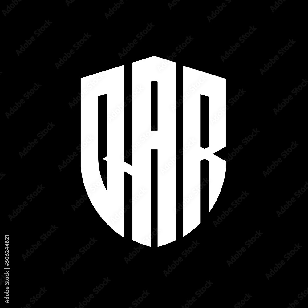 QAR letter logo design. QAR modern letter logo with black background ...