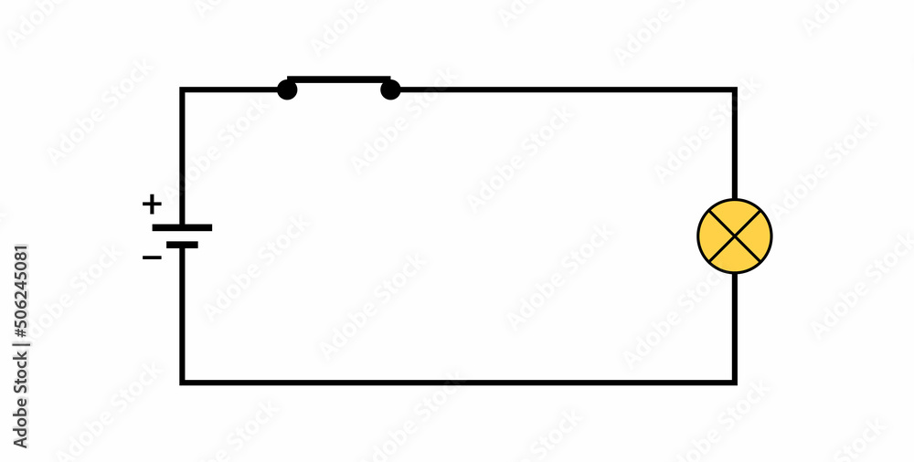 electric circuit diagram vector illustration Stock Vector | Adobe Stock