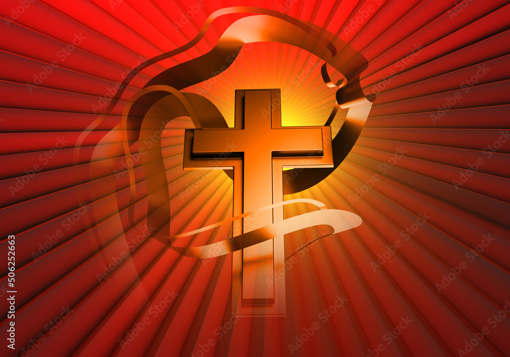 Catholic cross on colorfull background. Christian religion. Christian ...