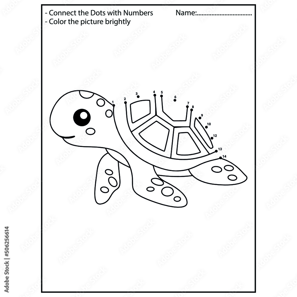 Dot To Dot Ocean animals for kids Stock Vector | Adobe Stock