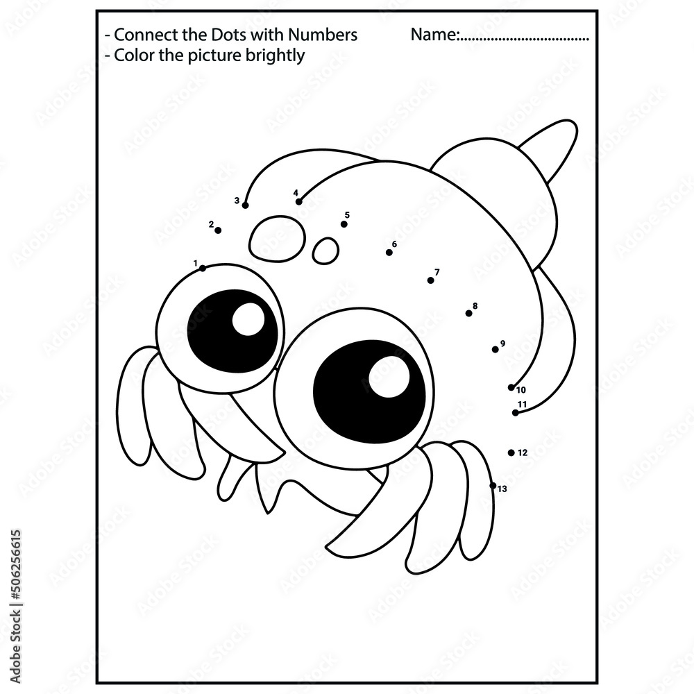Dot To Dot Ocean animals for kids Stock Vector | Adobe Stock