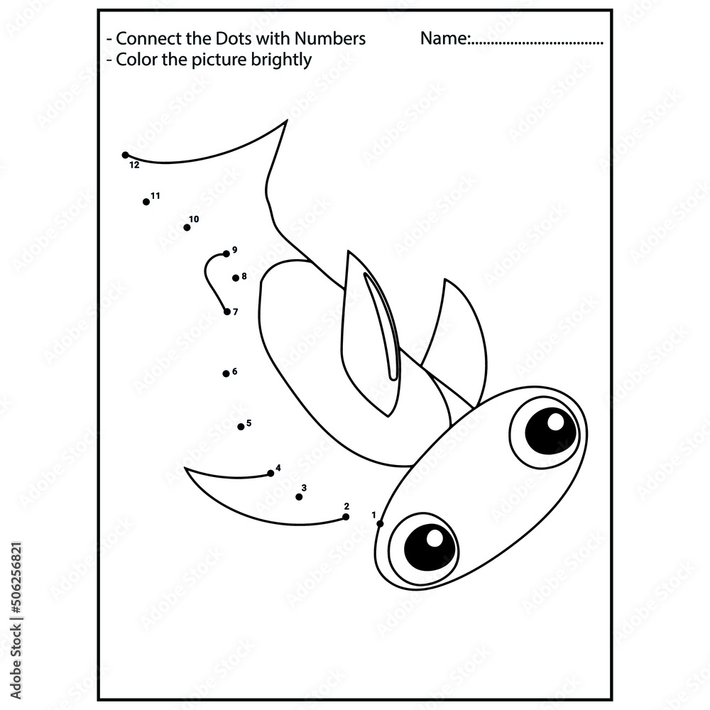 Dot To Dot Ocean animals for kids Stock Vector | Adobe Stock
