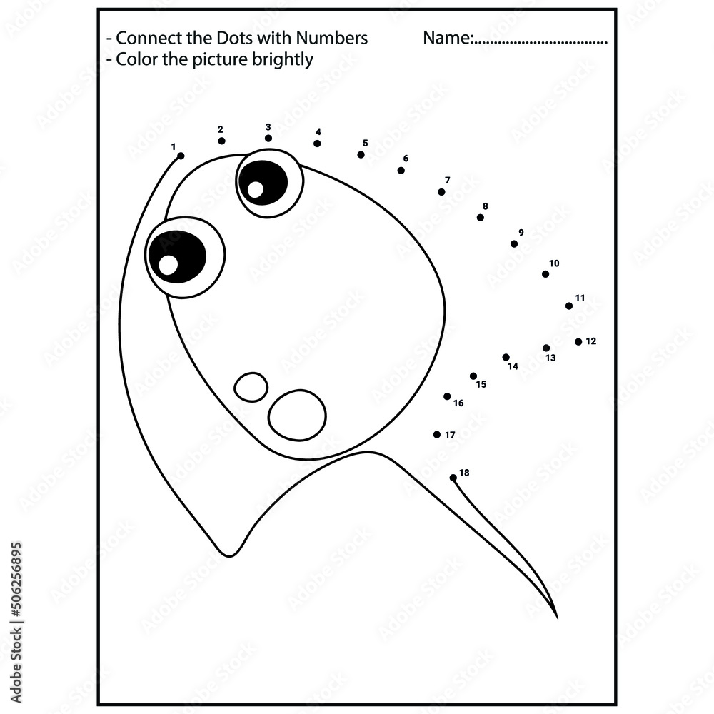 Dot To Dot Ocean animals for kids Stock Vector | Adobe Stock