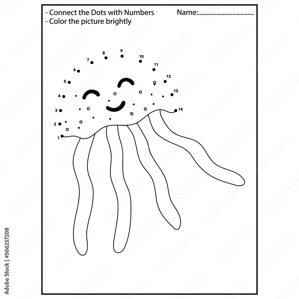Dot To Dot Ocean animals for kids Stock Vector | Adobe Stock