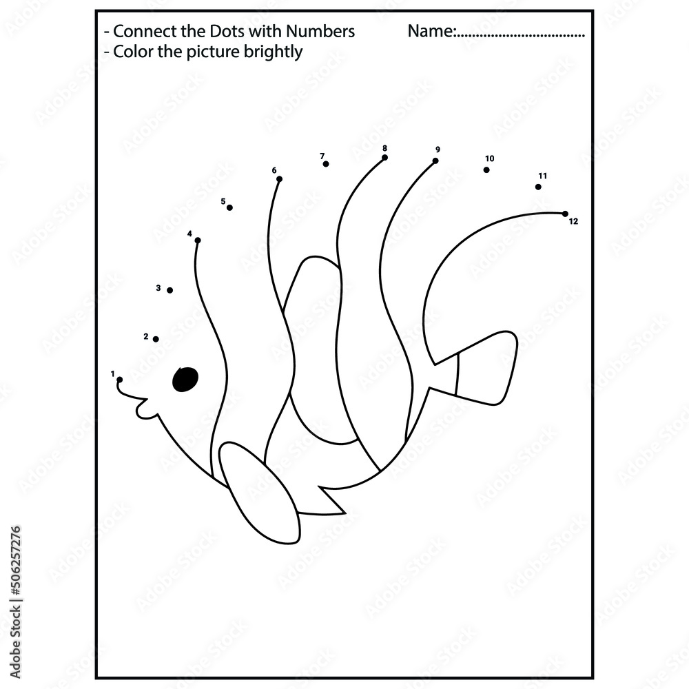 Dot To Dot Ocean animals for kids Stock Vector | Adobe Stock