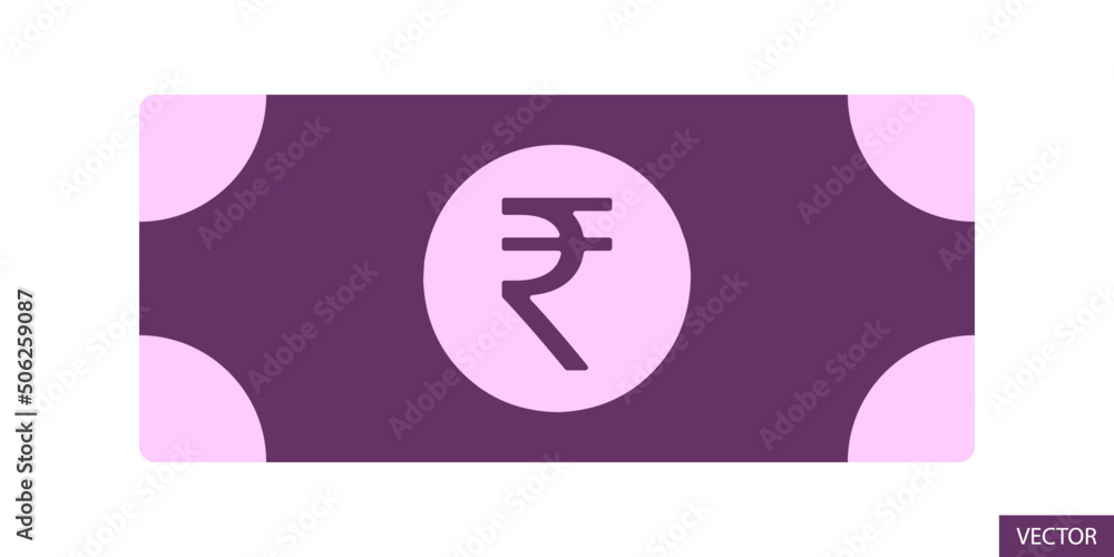 INR money cash vector icon in flat style design for website design, app ...