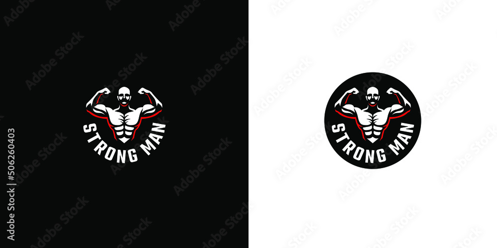 Strong Man logo. Vector emblem for fitness club or bodybuilder Stock ...