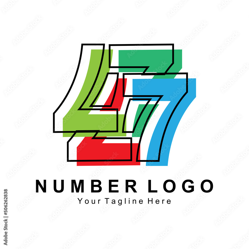 Number 7 seven logo design premium icon vector illustration for company ...