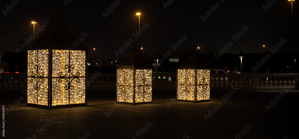 Ramadan lantern structure at katara cultural village. Stock Photo ...
