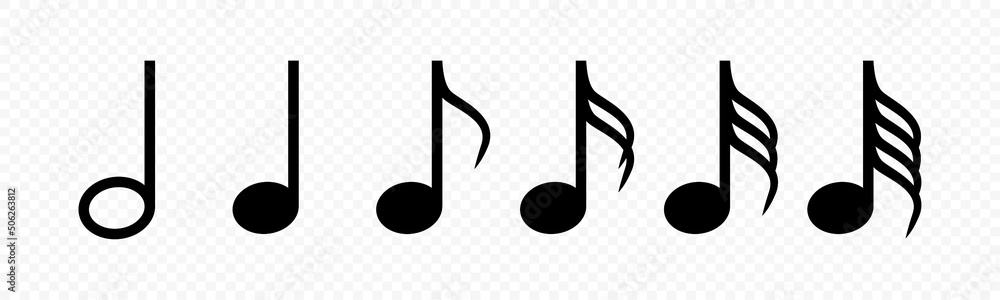 Vetor do Stock: Musical notes shapes set. Different notes. Music notes ...