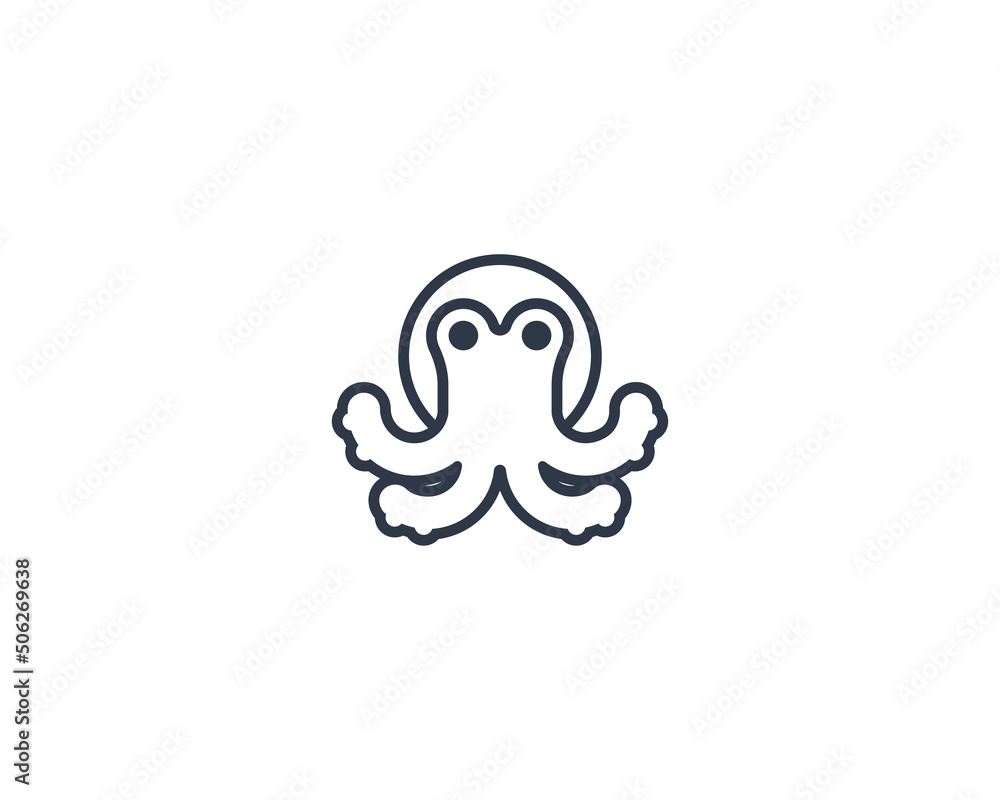 Octopus vector flat emoticon. Isolated Octopus emoji illustration ...