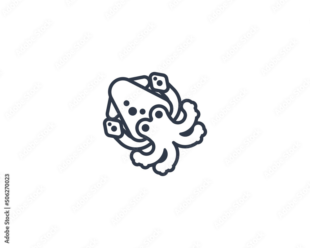 Squid vector flat emoticon. Isolated Squid emoji illustration. Squid ...