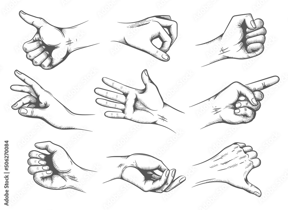 Sketching hand movements Stock Vector | Adobe Stock