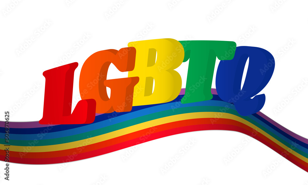 rainbow flag with lgbtq font design graphic resources isolated ...
