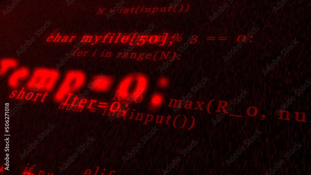 Hacker Attack Concept Programming Code Programming Language Strings On Screen Programming