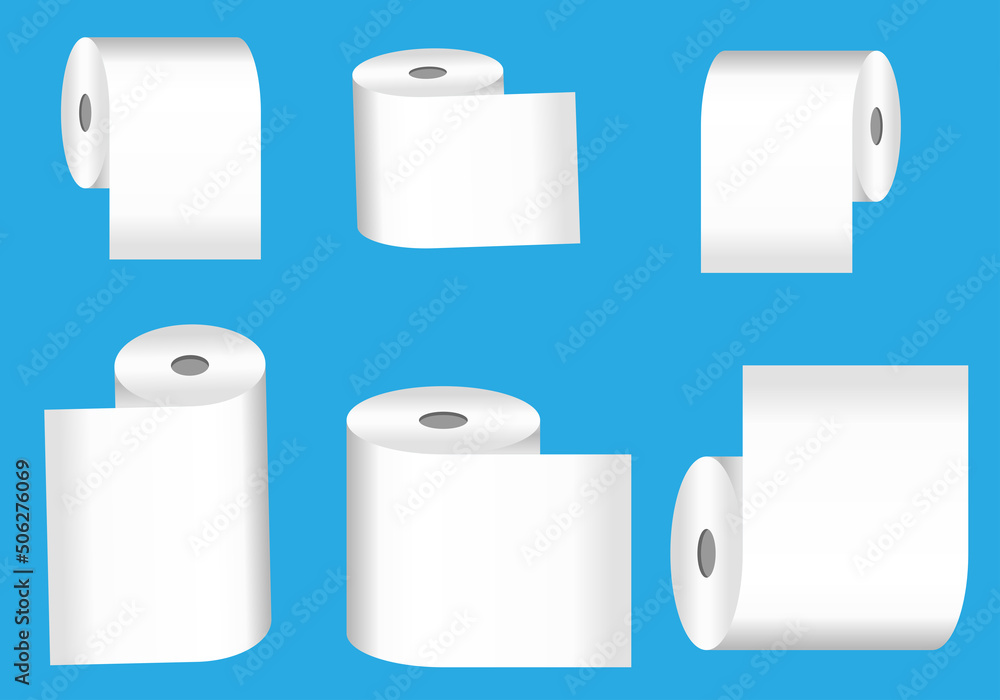 Toilet paper roll. Realistic hygiene tissue package mockup. Paper ...