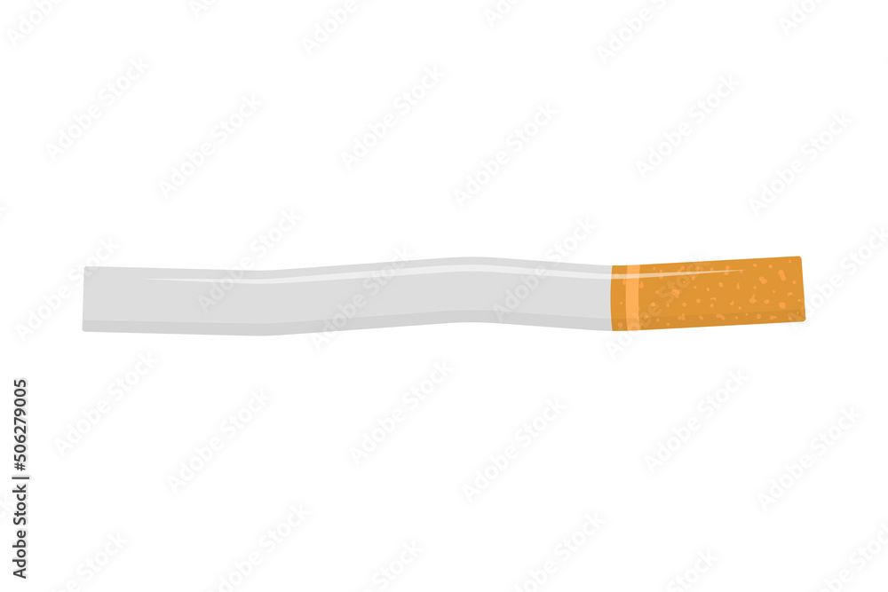 Cigarette icon. Color silhouette. Horizontal side view. Vector simple ...