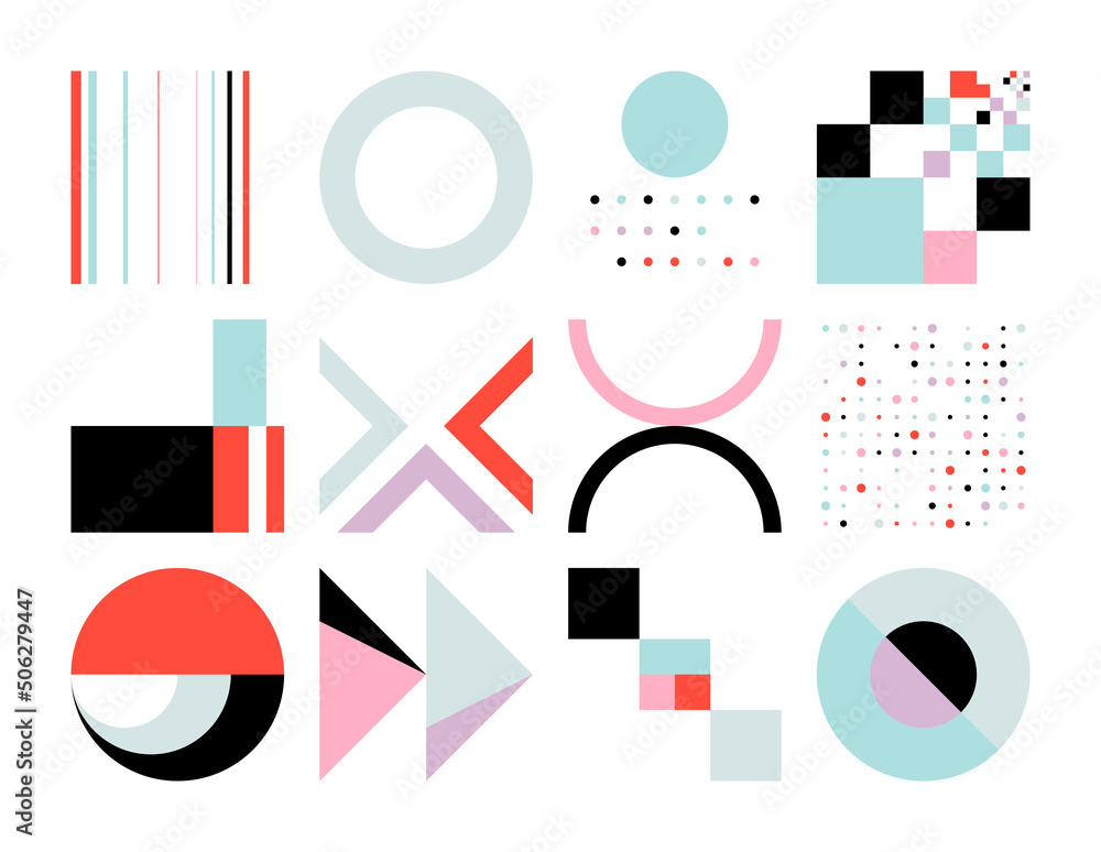 Modern Vector Graphics Collection Of Various Geometric Shapes and ...
