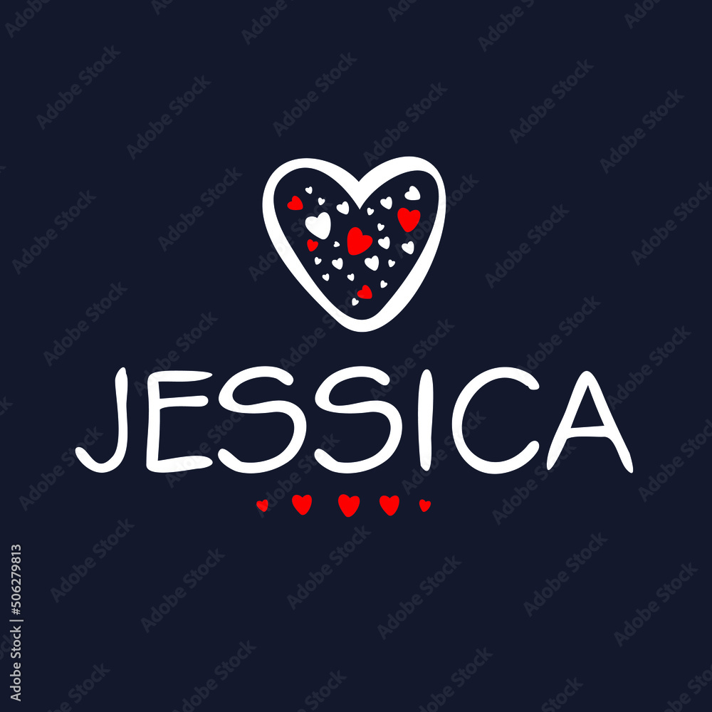 Jessica Calligraphy female name, Vector illustration. Stock Vector ...