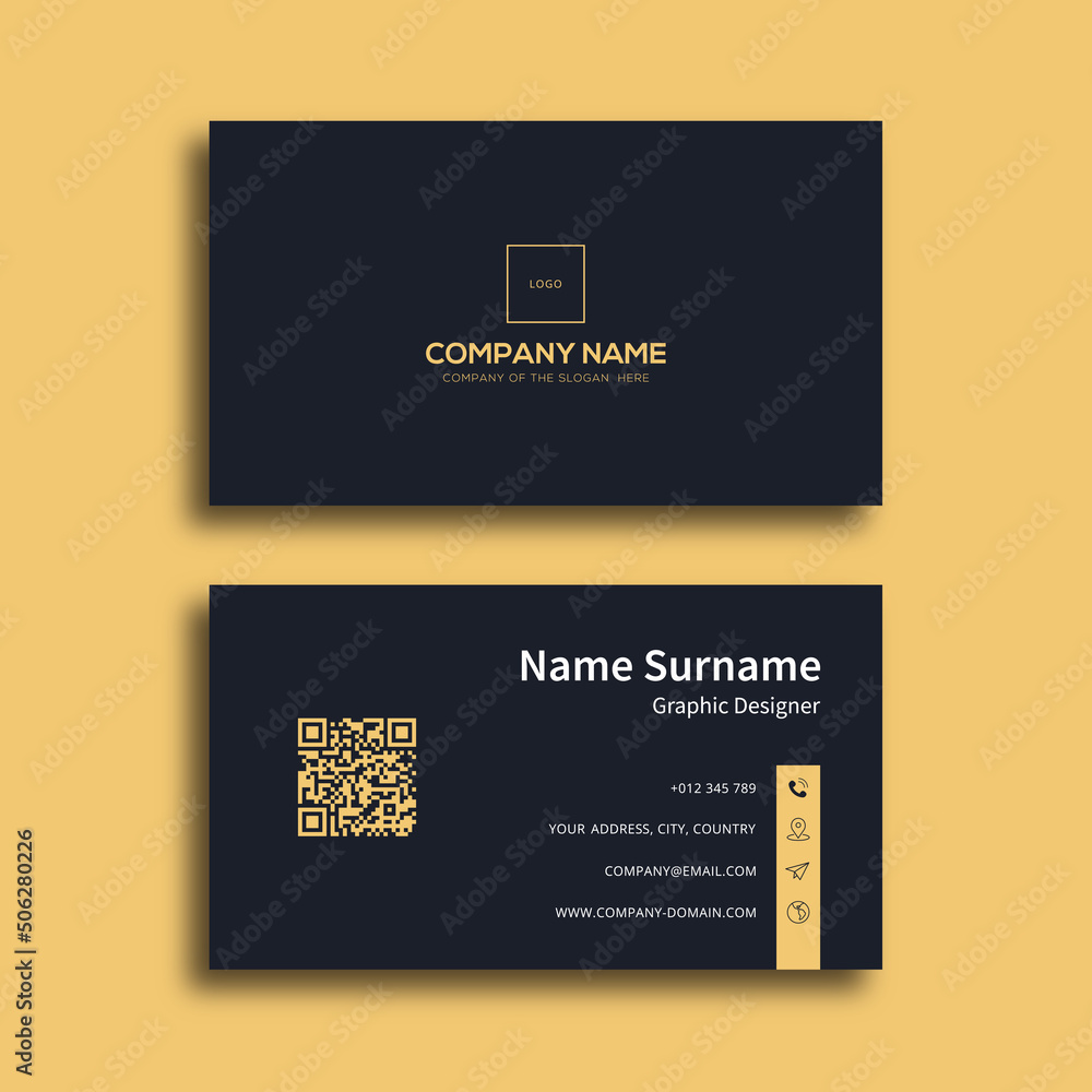Poster Business card design template, Clean professional business card ...