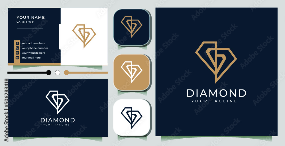 Elegant diamond logo Luxury Vector Set Bundle Stock Vector | Adobe Stock