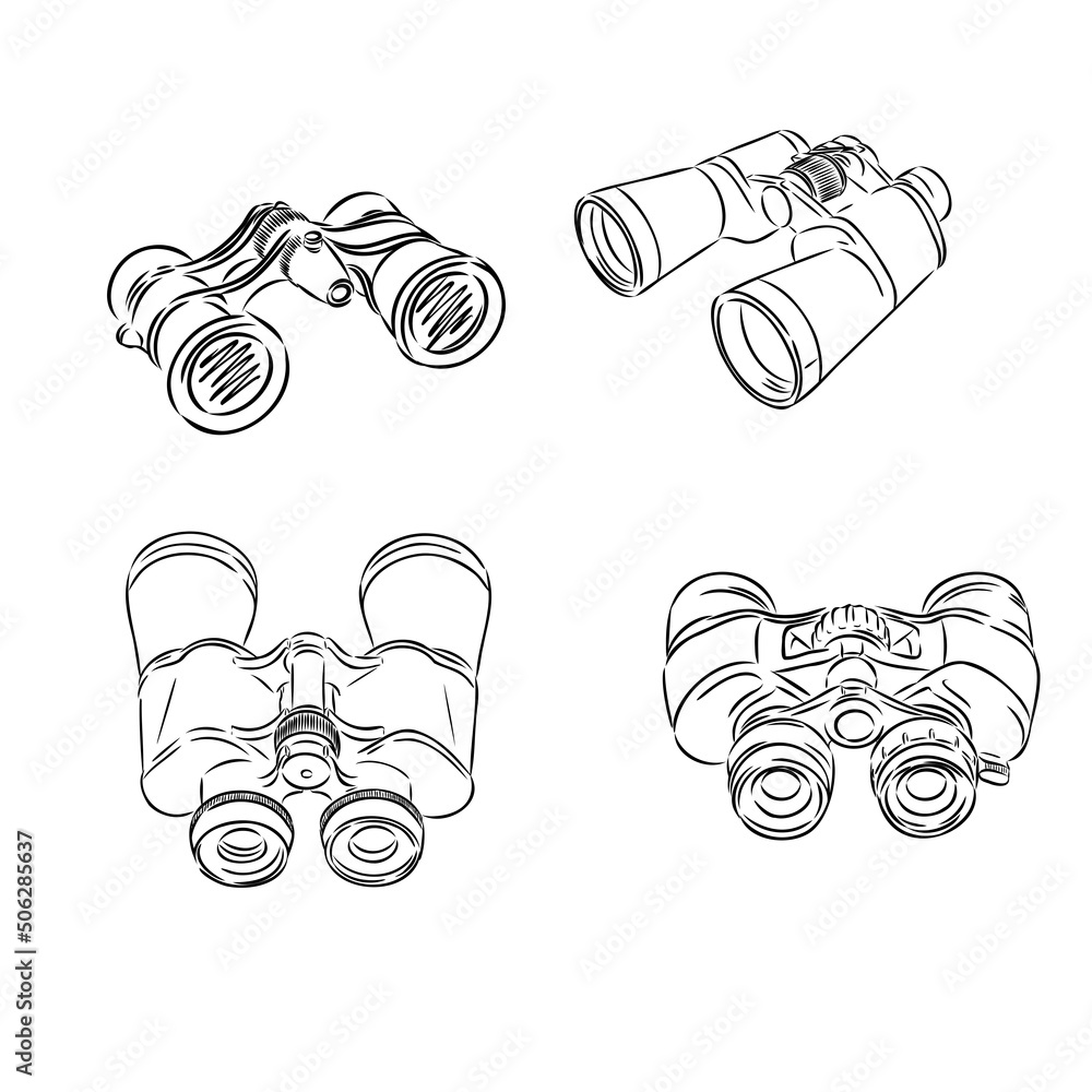Binocular. Binocular hand drawing vector illustration. Binocular sketch ...