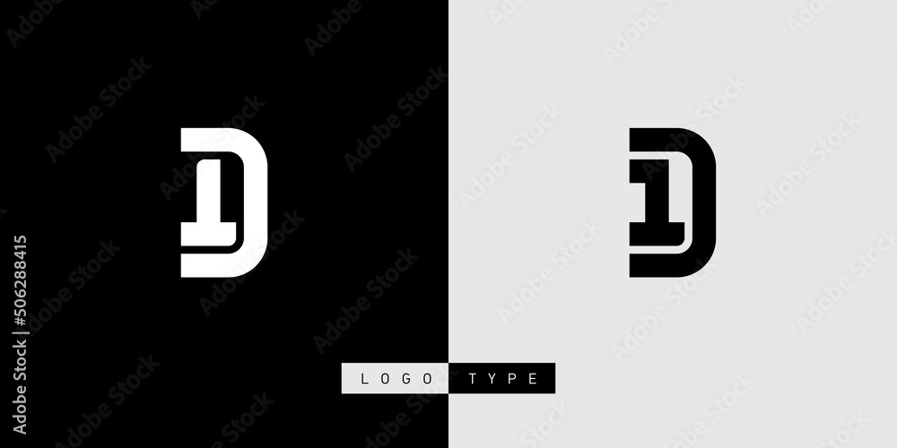 Letter D and number 1 logo. D1 or 1D logotype. Vector design element or ...
