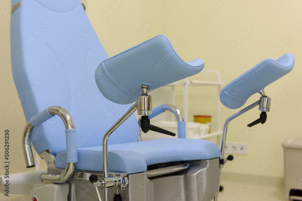 Gynecological chair in a modern gynecologist's office. Empty ...