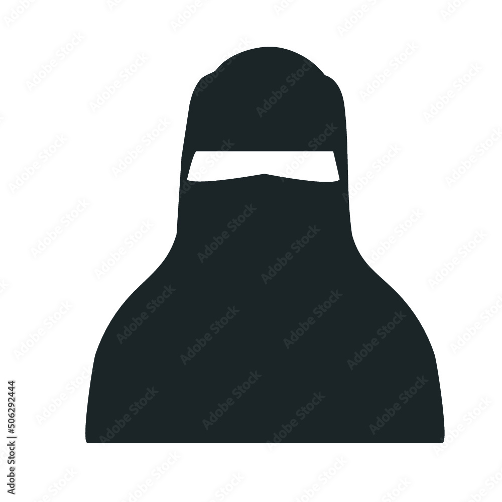 Woman Arab wear niqab Hijab Vector UAE Saudi Arabia Bahrain Qatar ...