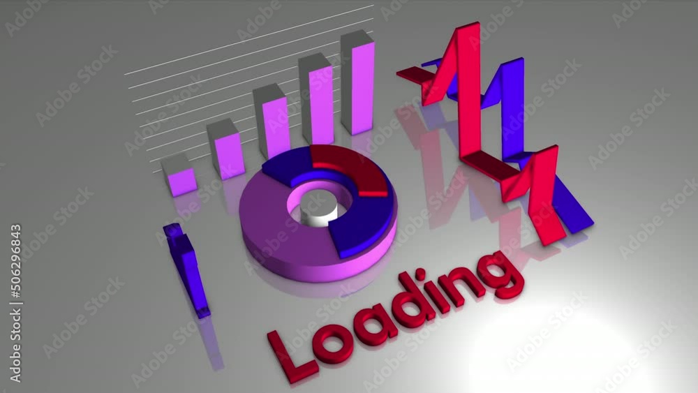 Loading background with 3d elements and shapes. Motion. Screensaver for ...