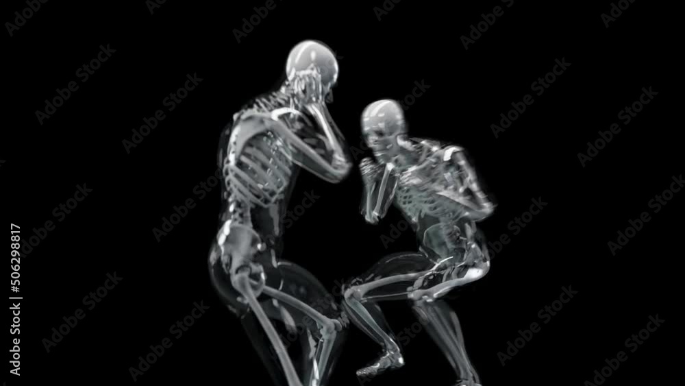 anatomy animation of Two male boxers fight, Boxing, exercise, extreme ...