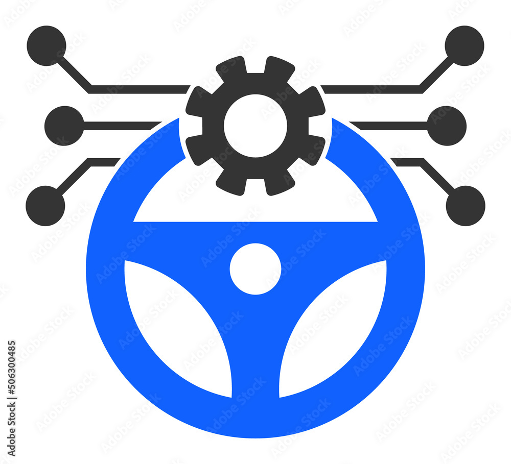 Autonomous car pilot vector illustration. Flat illustration iconic ...