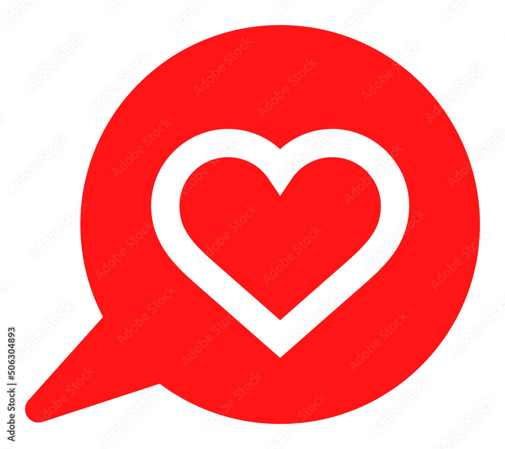 Love heart message vector pictograph. Flat illustration iconic design ...